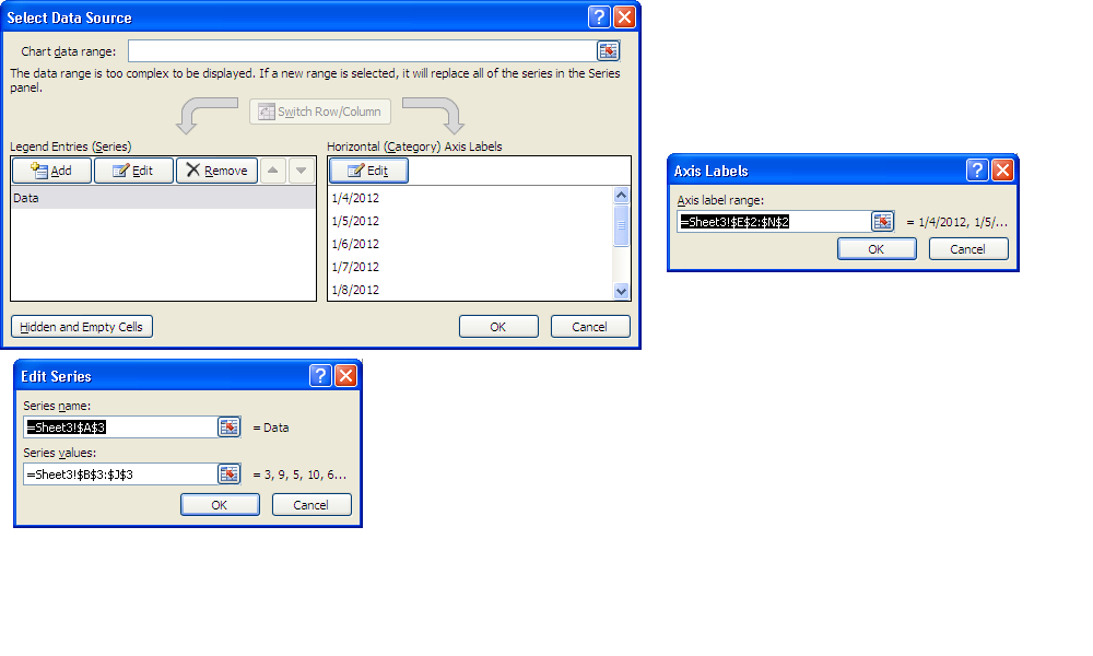 Series Data Does Not Align With Axis Excel 2007 Graph