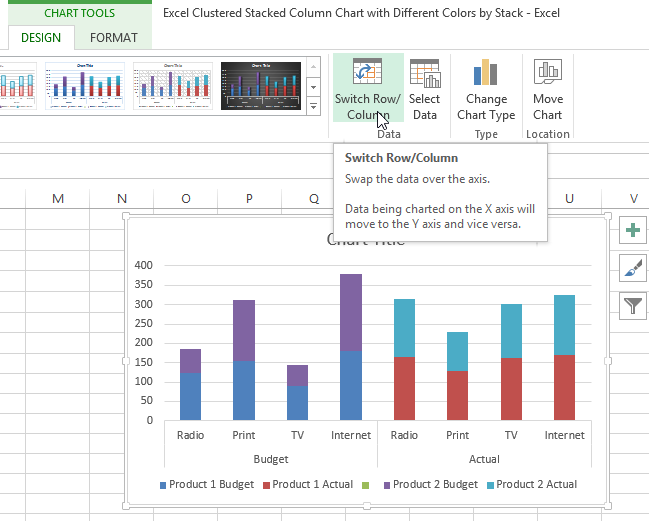 How to Make An Excel Clustered Stacked Column Chart With Different 
