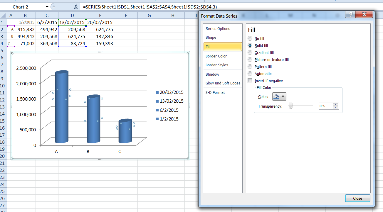 StackedCylinderTotals | Excel Dashboard Templates